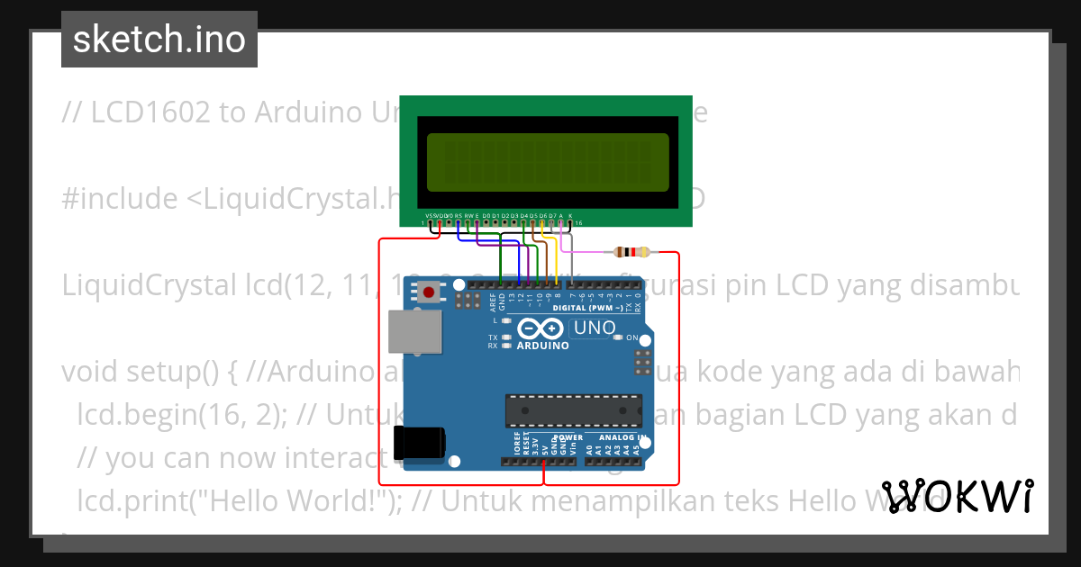 Output LCD - Wokwi ESP32, STM32, Arduino Simulator