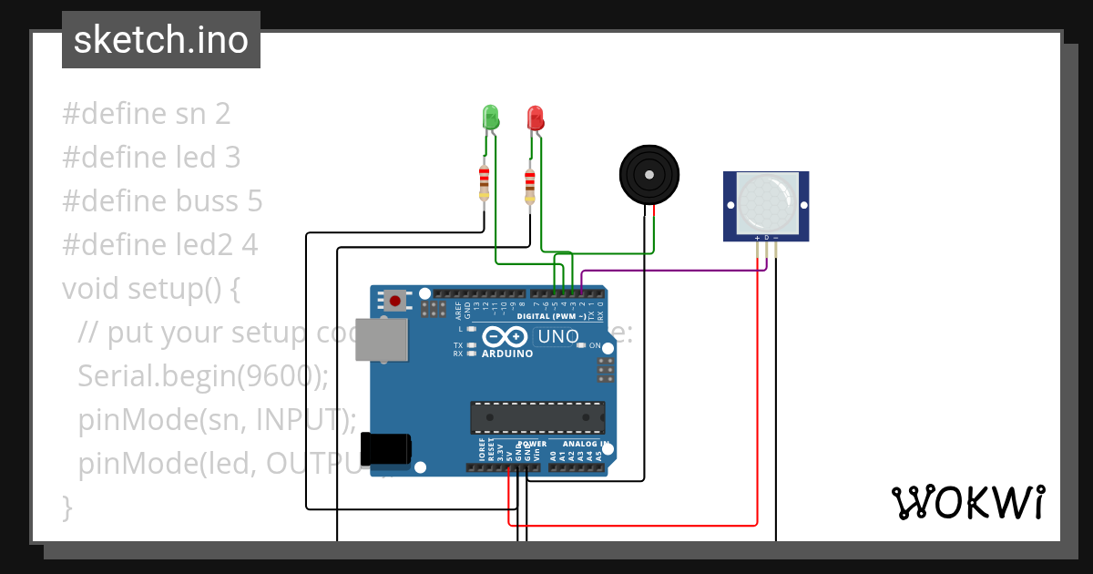 Sensor PIR - Wokwi ESP32, STM32, Arduino Simulator