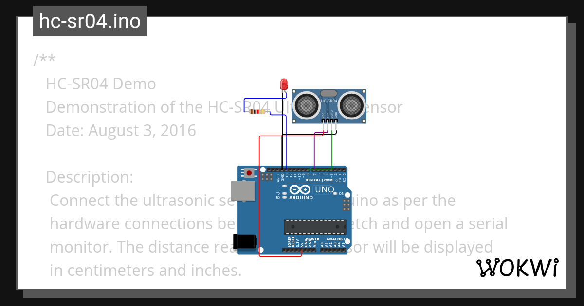 hc-sr04.ino - Wokwi ESP32, STM32, Arduino Simulator