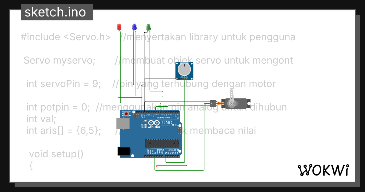 Servo led project - Wokwi ESP32, STM32, Arduino Simulator