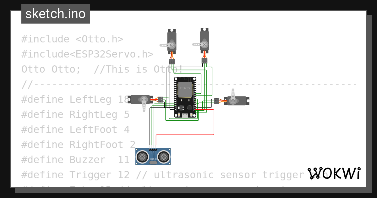 Otto Esp 32 Wokwi Esp32 Stm32 Arduino Simulator 