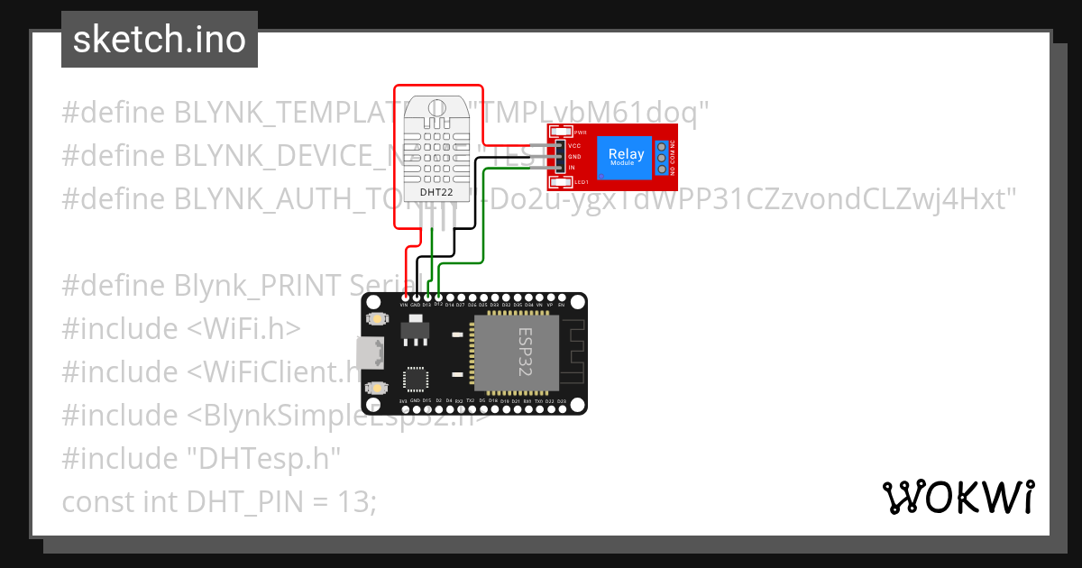 WORK08 DHT22 BYLNK - Wokwi ESP32, STM32, Arduino Simulator