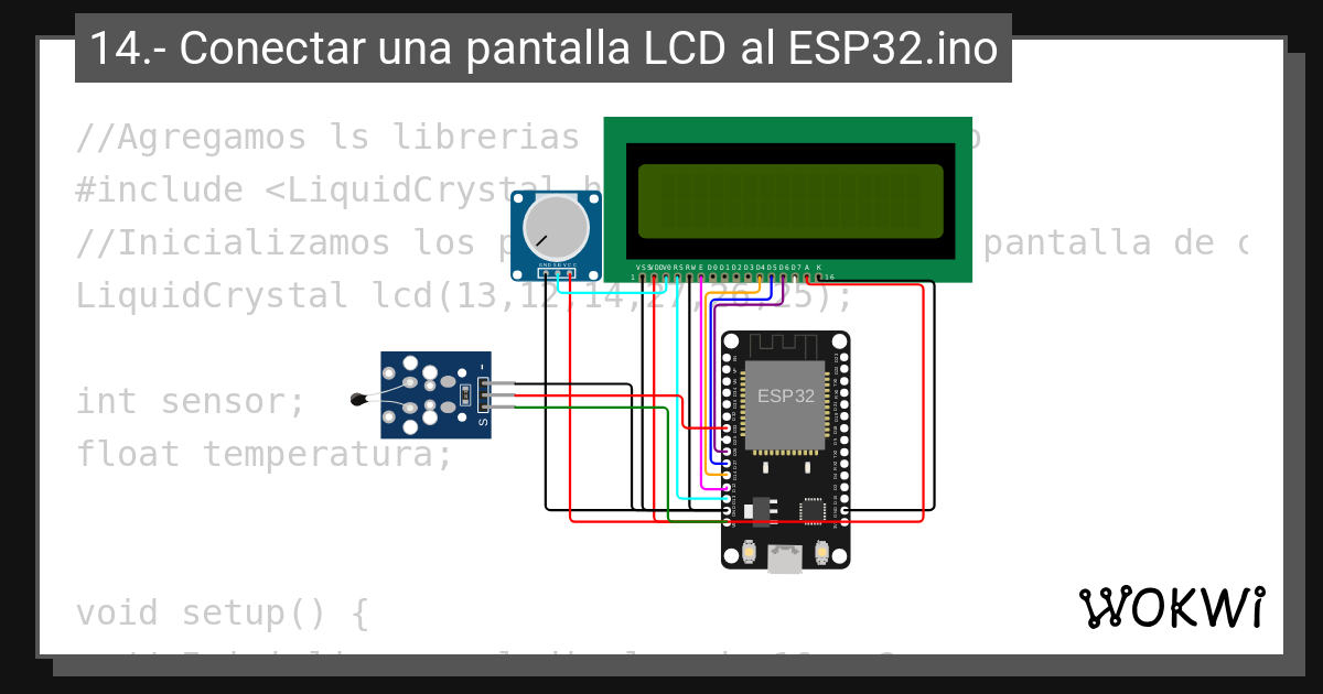 14 Conectar Una Pantalla Lcd Al O Wokwi Esp32 Stm32 2392