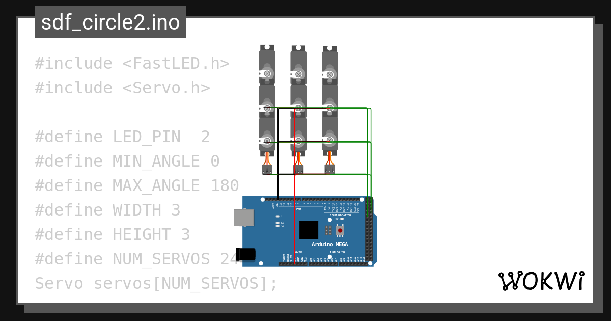 Sine Servos Matrix 3x3 Wokwi Esp32 Stm32 Arduino Simulator 3128