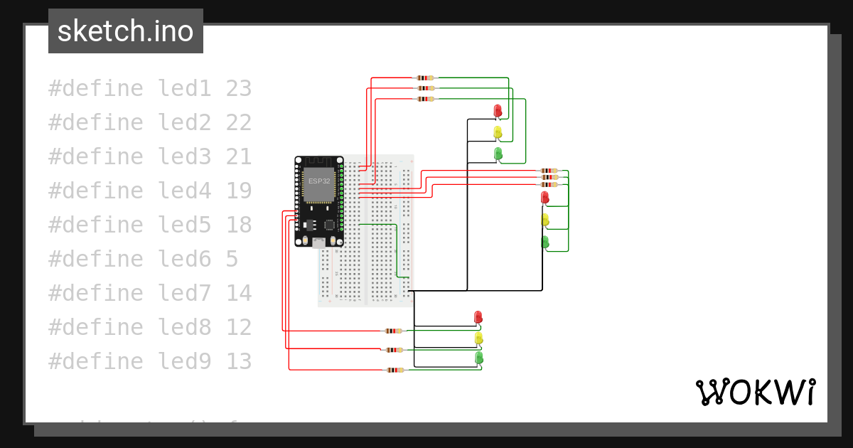 Lampu Merah Wokwi Esp32 Stm32 Arduino Simulator 3819