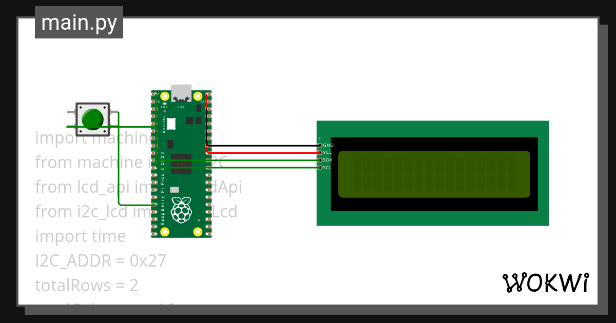 pi lcd working - Wokwi ESP32, STM32, Arduino Simulator