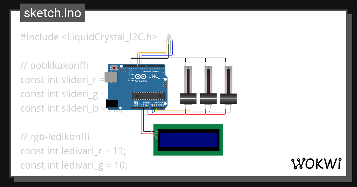RGB-led with sliders - Wokwi ESP32, STM32, Arduino Simulator
