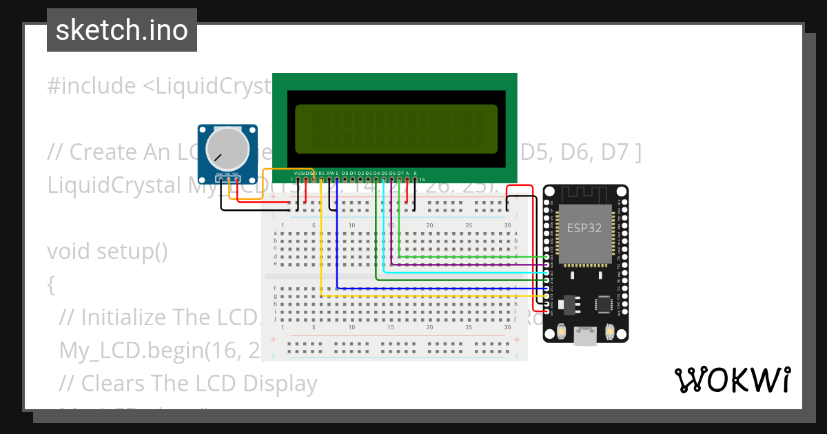 Practica_PantallaLCD - Wokwi ESP32, STM32, Arduino Simulator
