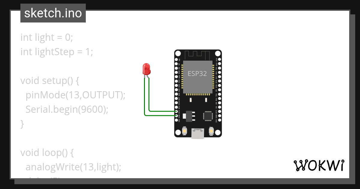 LED_analogWright_2(breathe) - Wokwi ESP32, STM32, Arduino Simulator