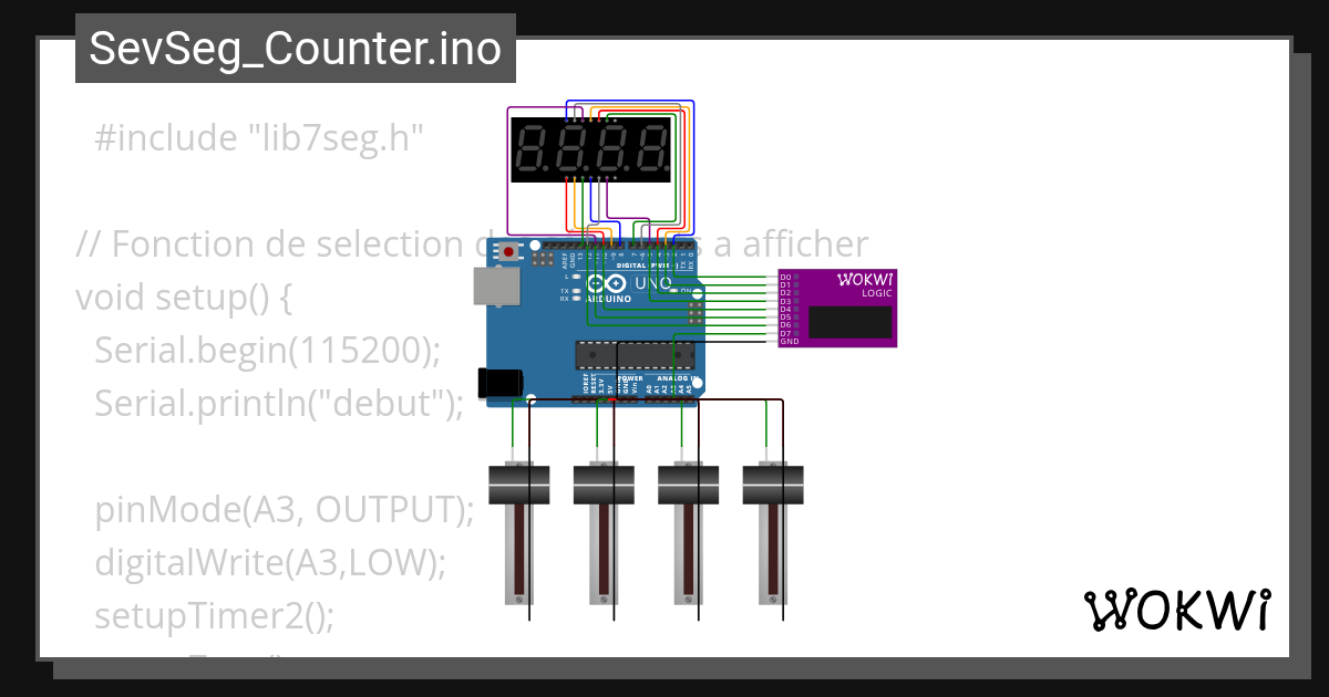 SevSeg_Counter Inversé Try Niels validation4 - Wokwi ESP32, STM32, Arduino Simulator