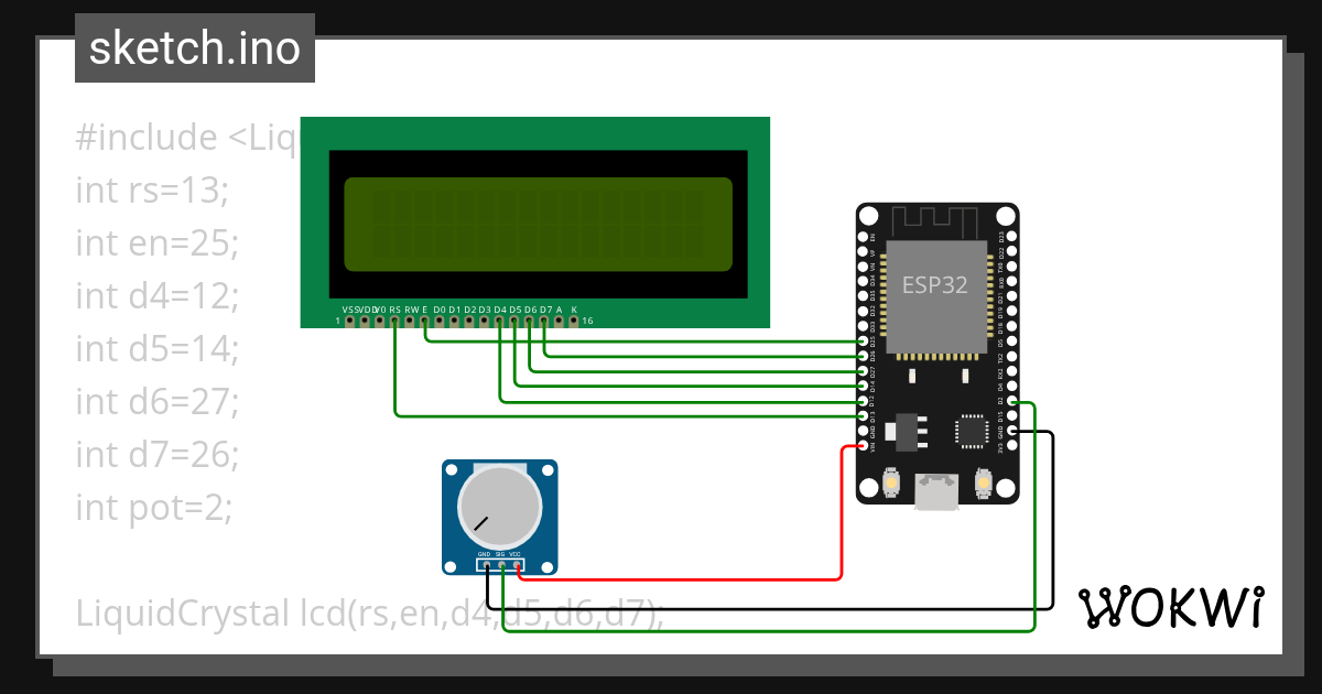 LCD Display - Wokwi ESP32, STM32, Arduino Simulator