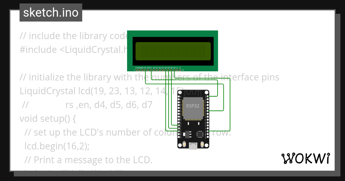 LCD - Wokwi ESP32, STM32, Arduino Simulator