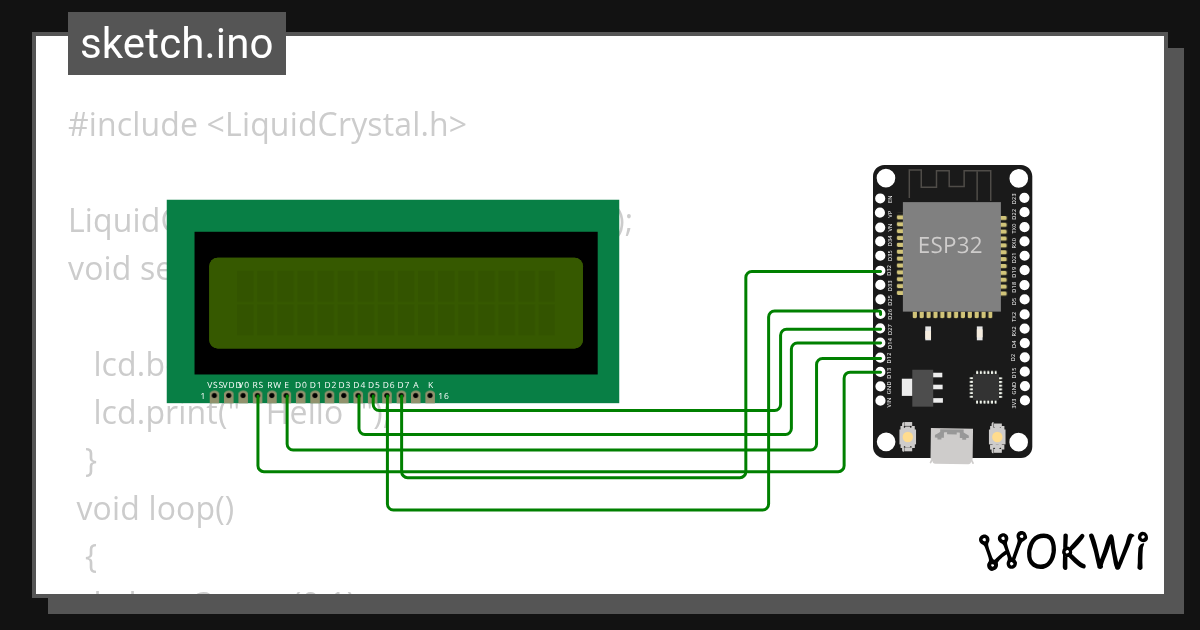 Lcd 162 Nodemcu Esp32 Wokwi Esp32 Stm32 Arduino Simulator 