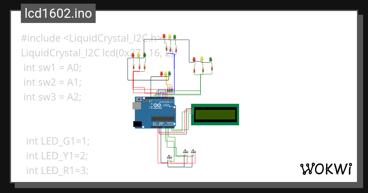 lcd1602.ino - Wokwi ESP32, STM32, Arduino Simulator