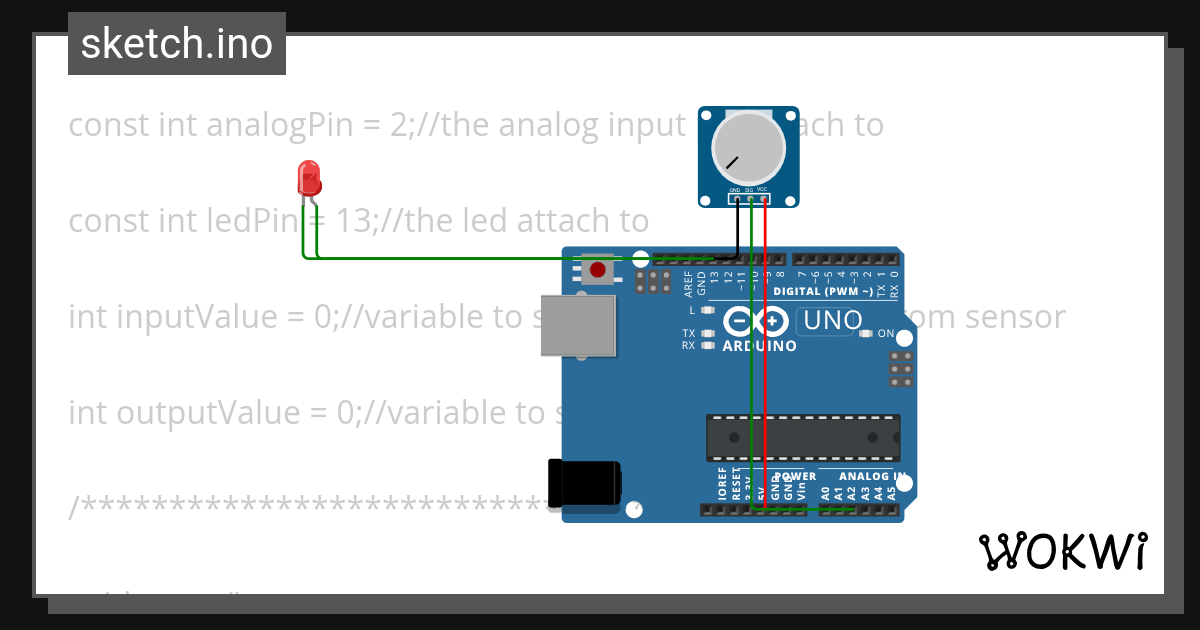Potentiometer - Wokwi ESP32, STM32, Arduino Simulator