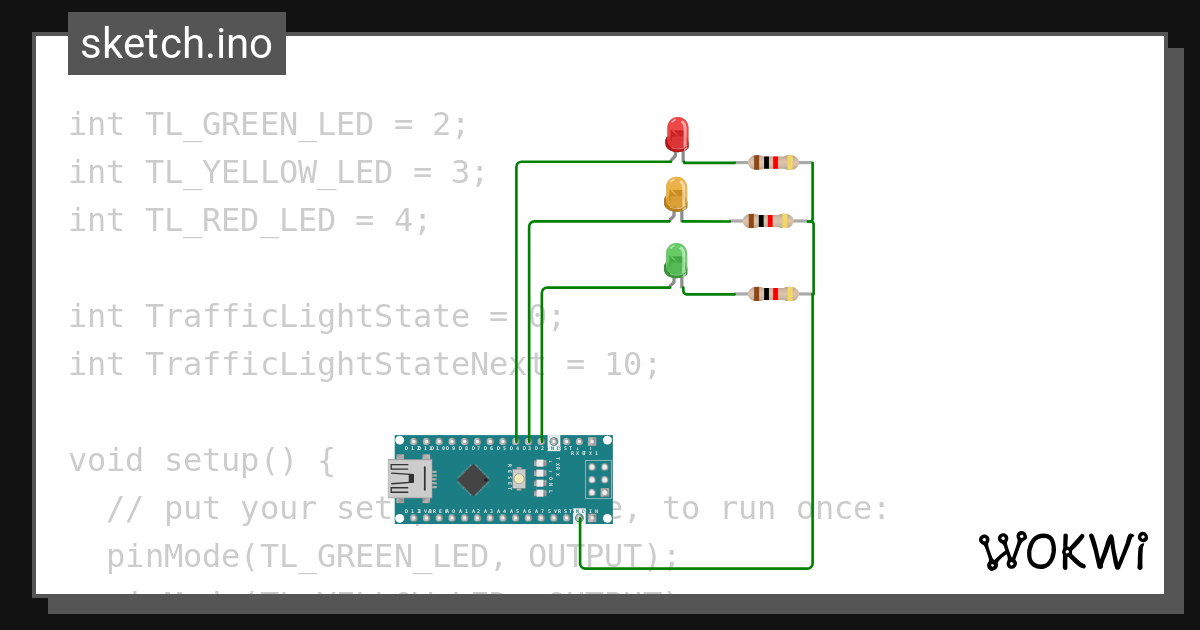 Arduino Nano Traffic Lights Switch Case Example Wokwi Esp32 Stm32 Arduino Simulator 6793