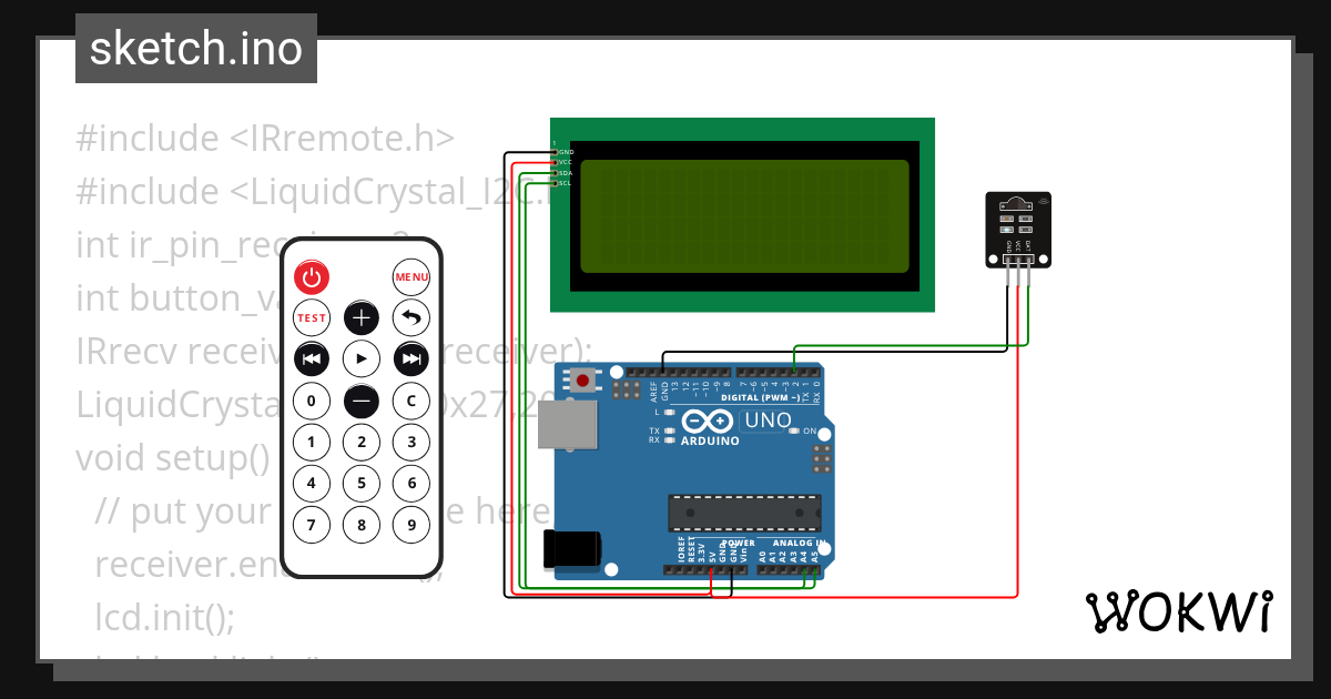lCD AND IR - Wokwi ESP32, STM32, Arduino Simulator