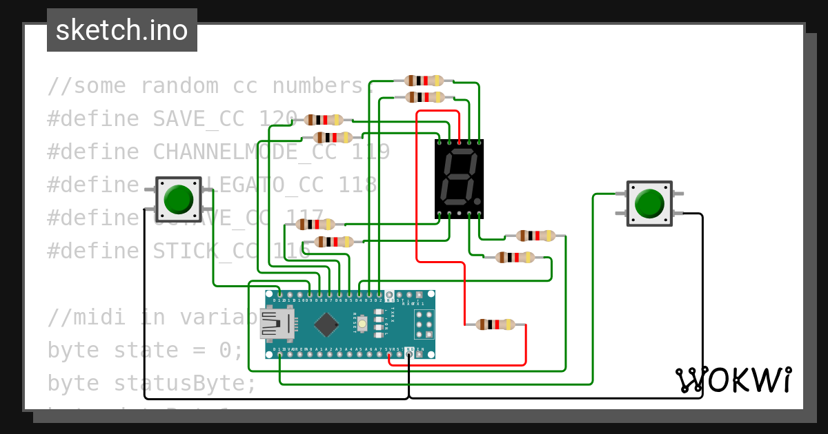 Arduino Nano 7 Seg Midi Copy Wokwi Esp32 Stm32 Arduino Simulator 8480