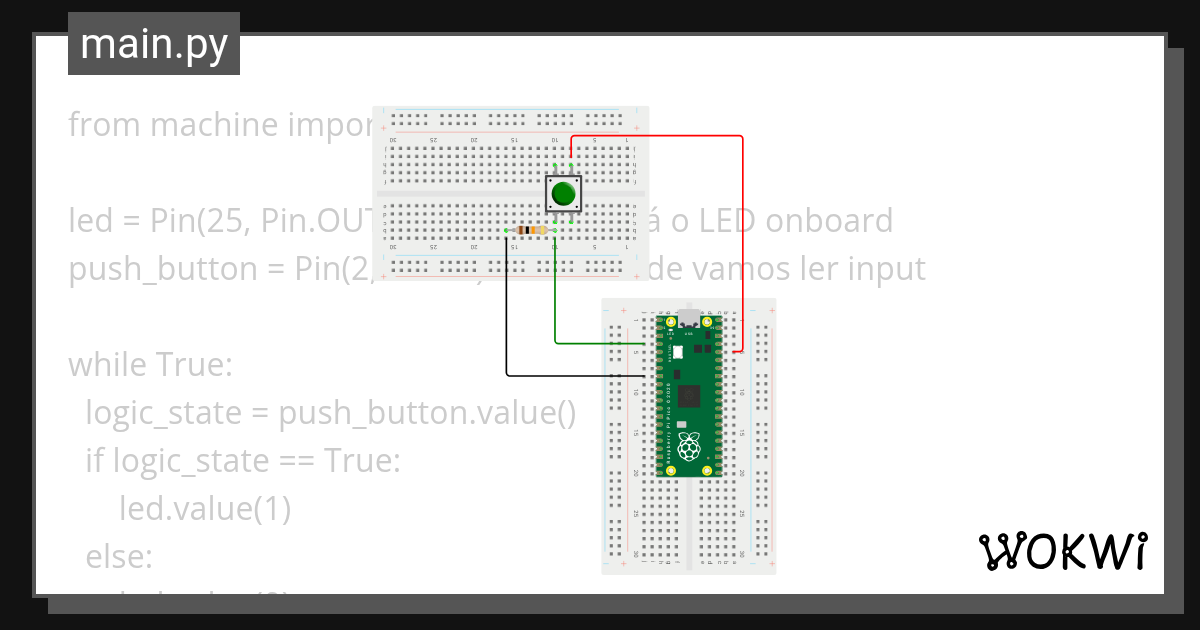 Button with pulldown - Wokwi ESP32, STM32, Arduino Simulator
