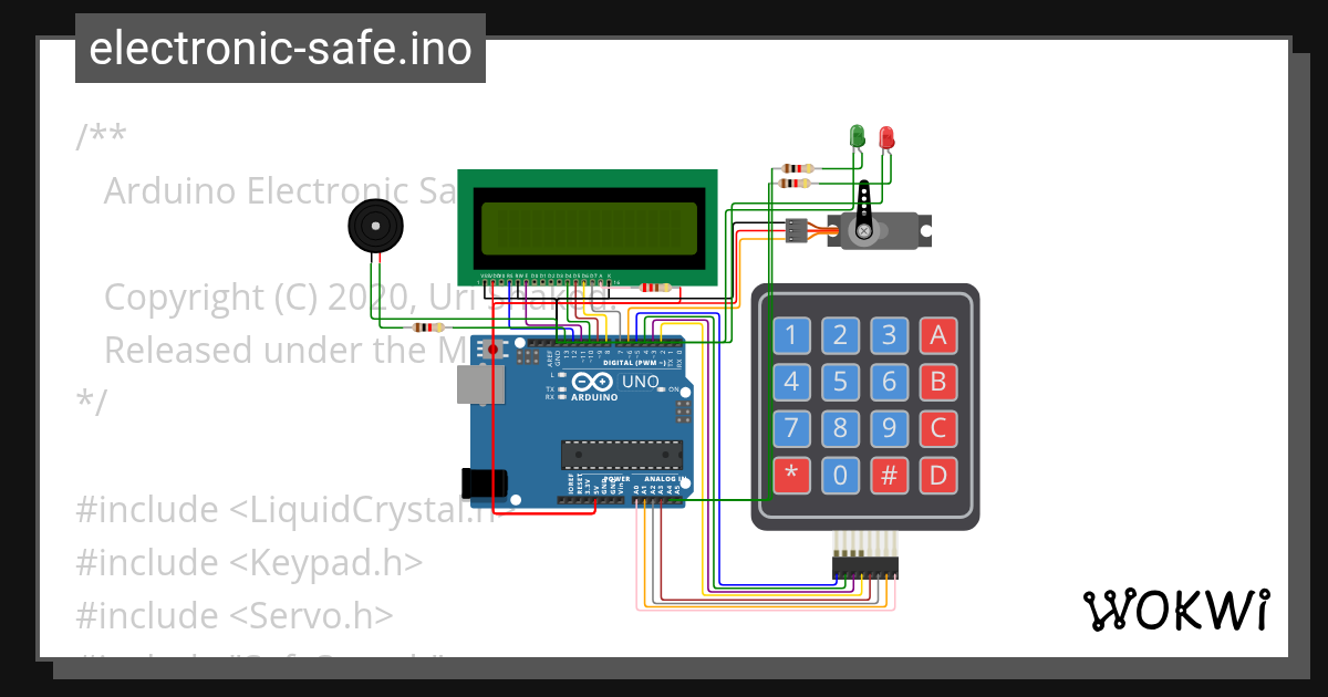 electronic-safe.ino copy - Wokwi ESP32, STM32, Arduino Simulator