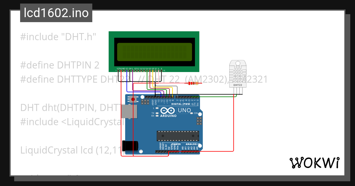 lcd1602.ino - Wokwi ESP32, STM32, Arduino Simulator