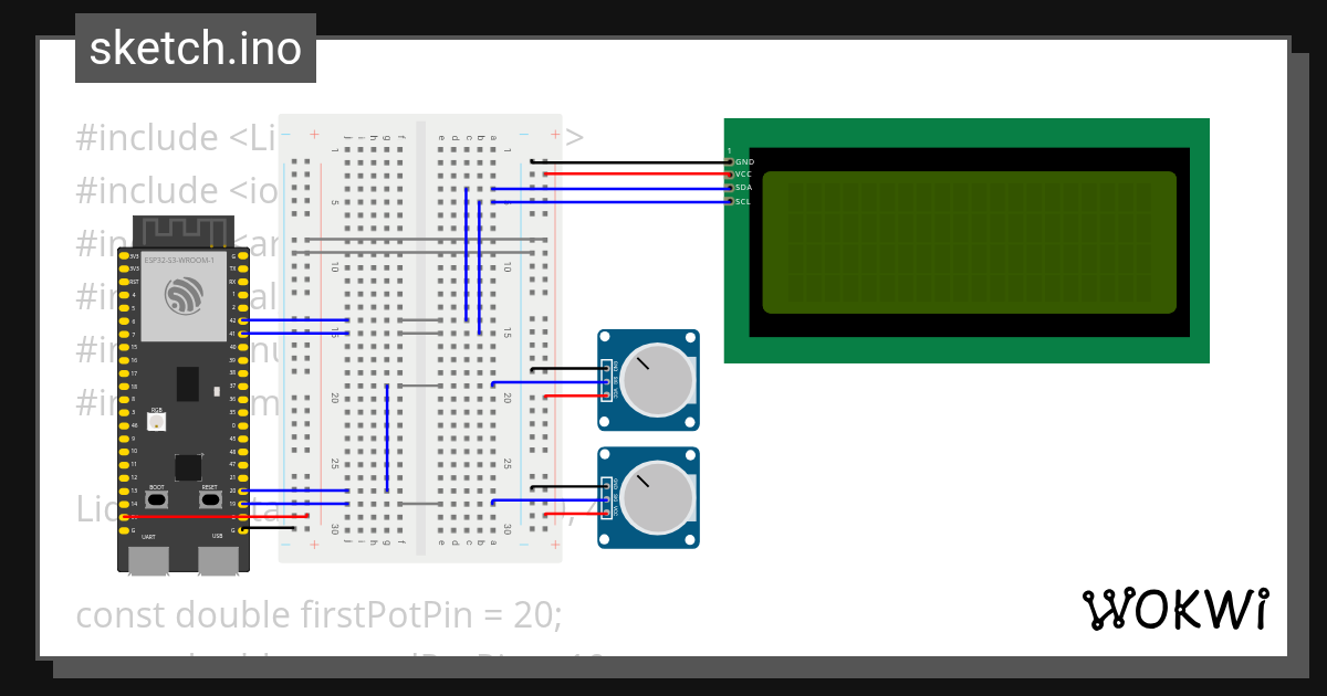Potensiometer - Wokwi ESP32, STM32, Arduino Simulator