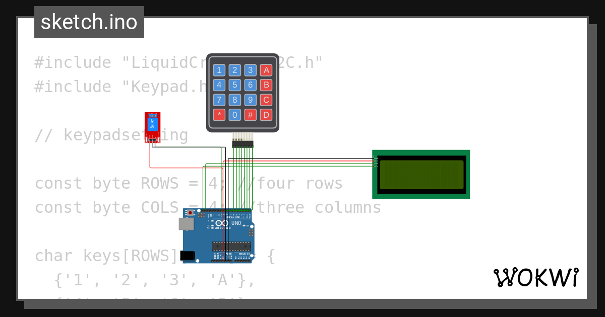 Keypad With Display And Relaymodule Wokwi Esp32 Stm32 Arduino Simulator 2916