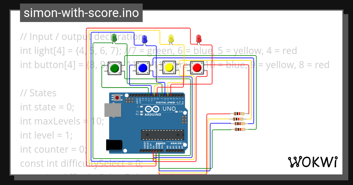 Simon With O Copy Wokwi Esp32 Stm32 Arduino Simulator