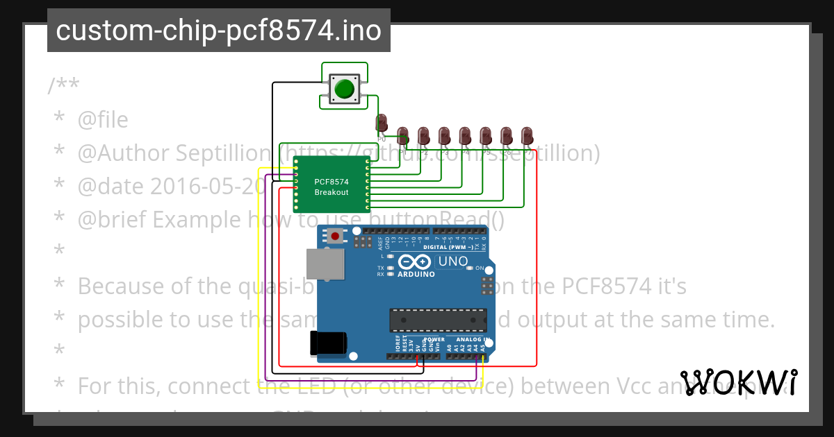 Rotary Encoder pcf8574 - Wokwi ESP32, STM32, Arduino Simulator