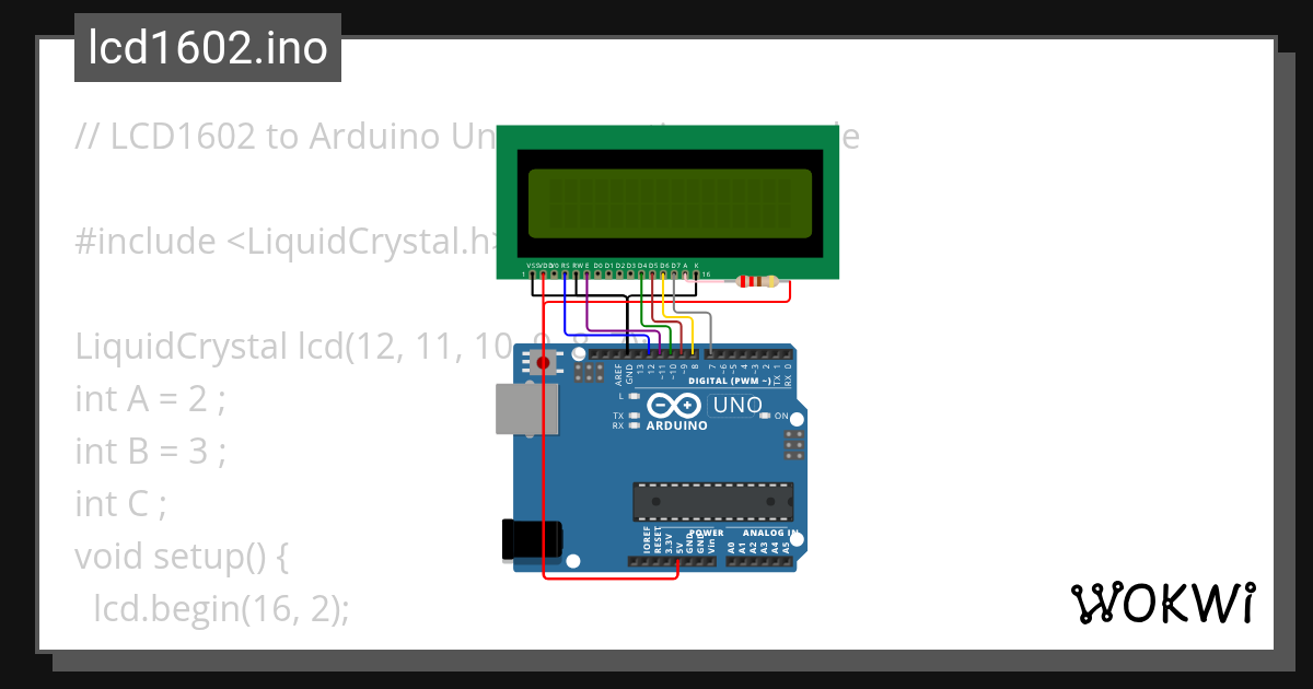 lcd1602.ino copy - Wokwi ESP32, STM32, Arduino Simulator