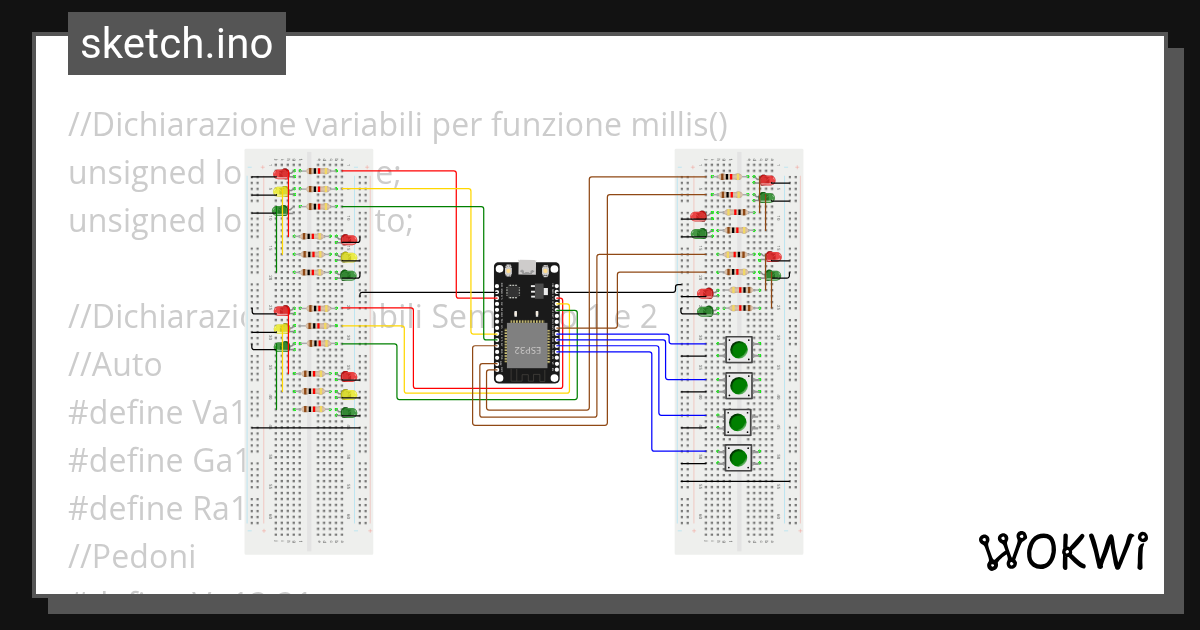 Semaforo - Wokwi ESP32, STM32, Arduino Simulator