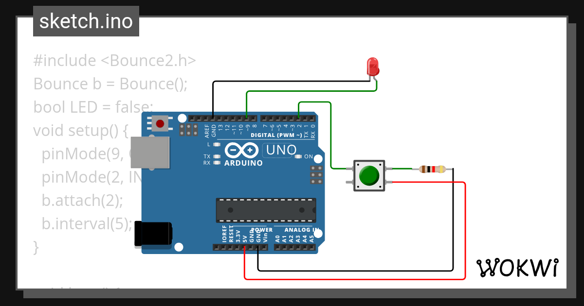 Switch Button Led Wokwi Esp32 Stm32 Arduino Simulator 9531