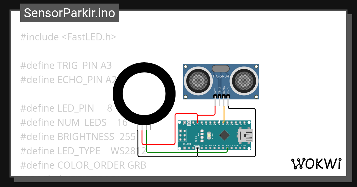 Sensor Parkir - Wokwi ESP32, STM32, Arduino Simulator
