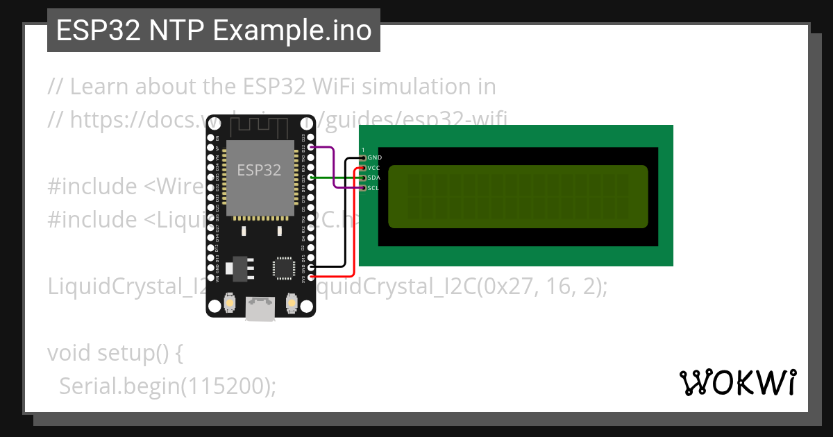 ESP32 NTP Example.ino copy - Wokwi ESP32, STM32, Arduino Simulator