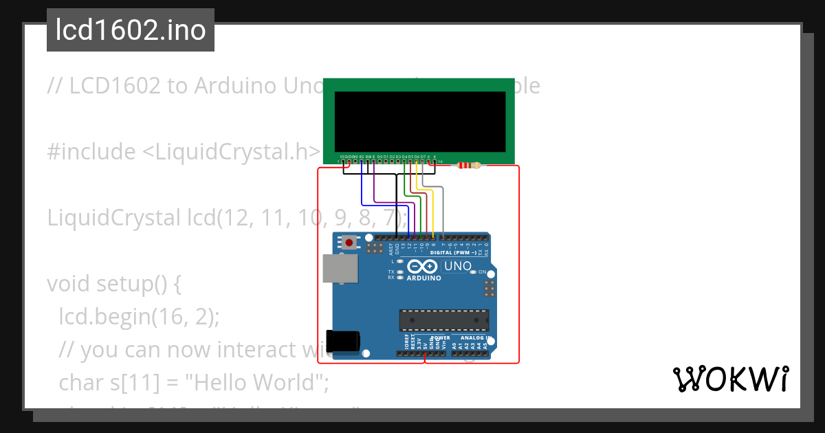 lcd1602.ino copy - Wokwi ESP32, STM32, Arduino Simulator
