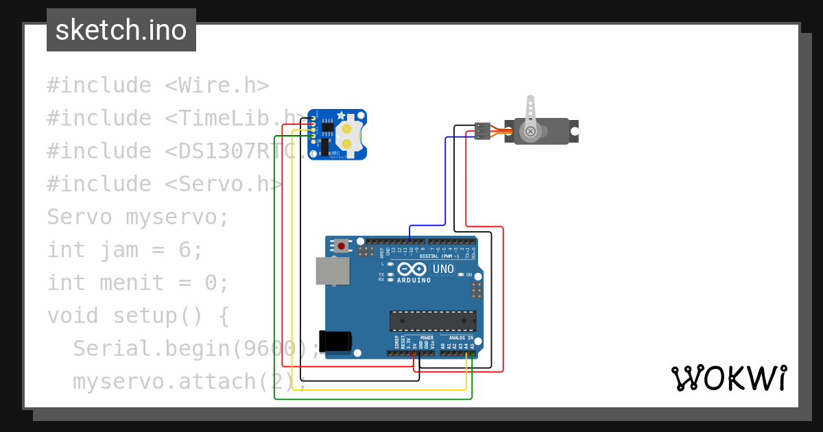 Pakan Ikan Otomatis Dengan Rtc Ds1307 Wokwi Esp32 Stm32 Arduino 0010