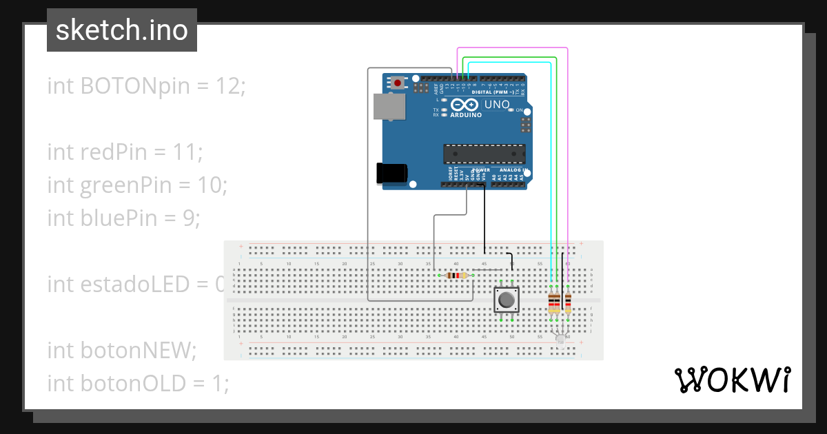 LED GRANDE COLORES - Wokwi ESP32, STM32, Arduino Simulator