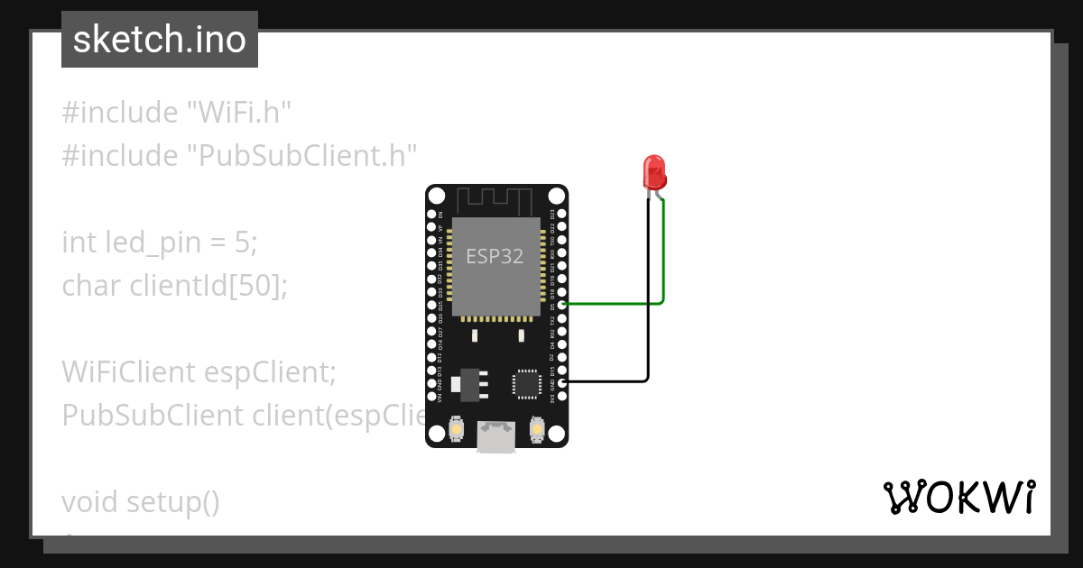 IOT Sample1 - Wokwi ESP32, STM32, Arduino Simulator