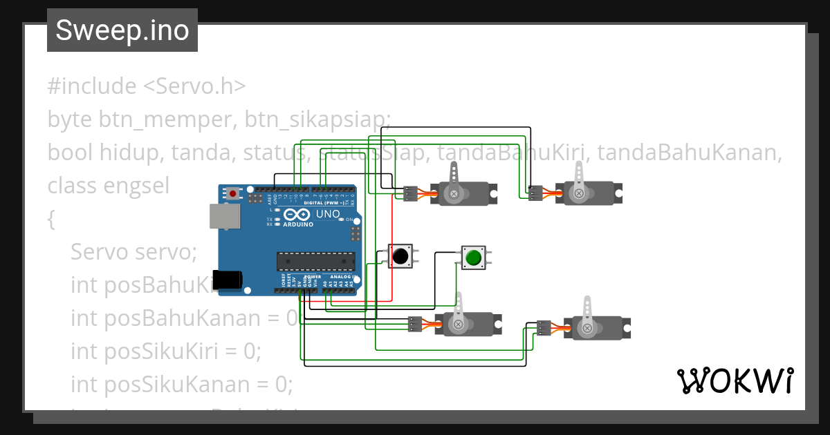 Tangan Robot v1 - Wokwi ESP32, STM32, Arduino Simulator