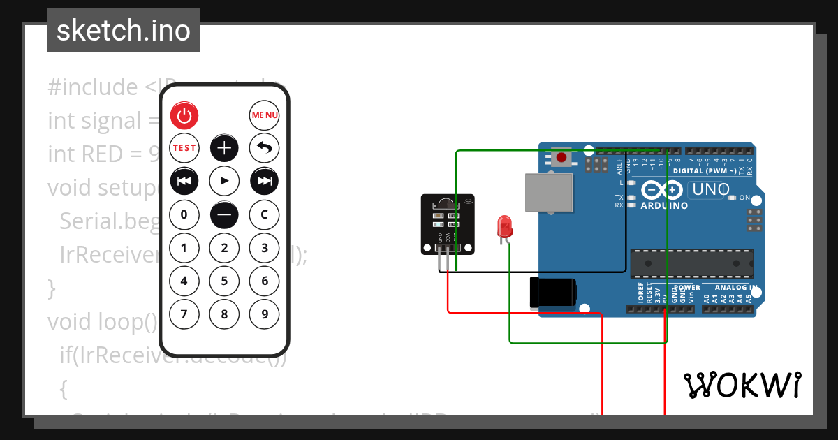Remote Recevier Wokwi Esp32 Stm32 Arduino Simulator 