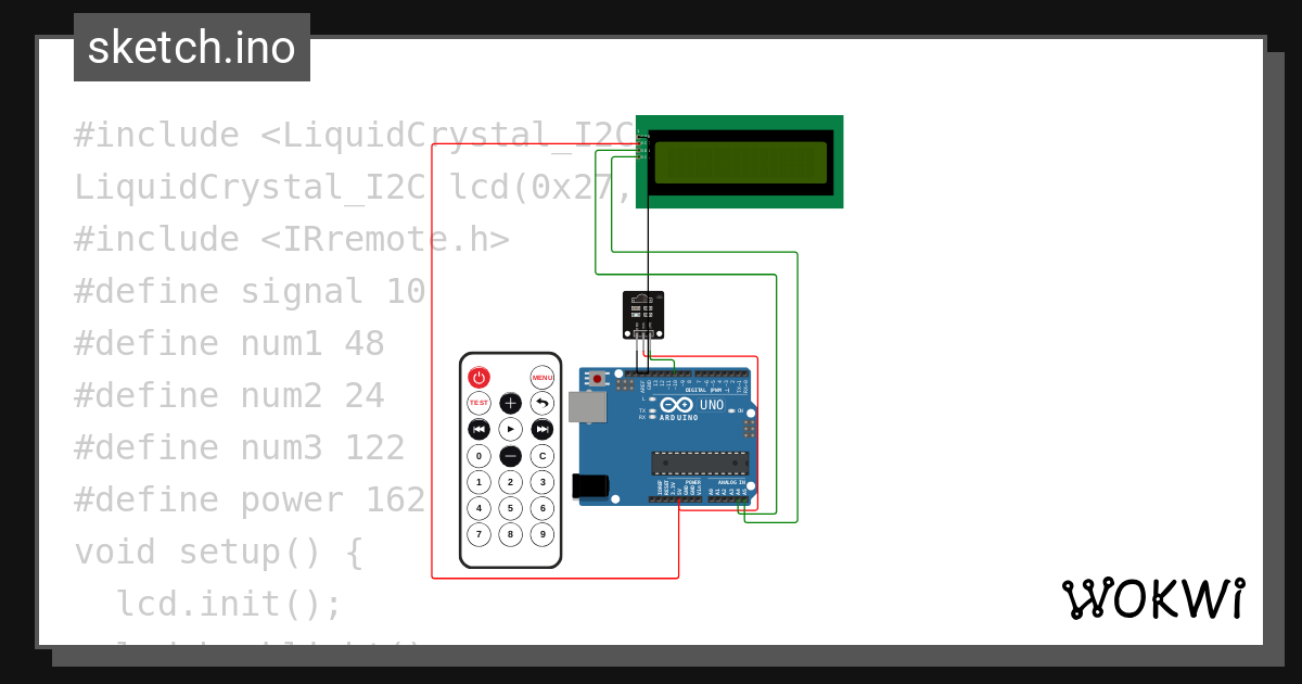 Lcd Interface With Aurduino Ir Wokwi Esp32 Stm32 Arduino Simulator 9042