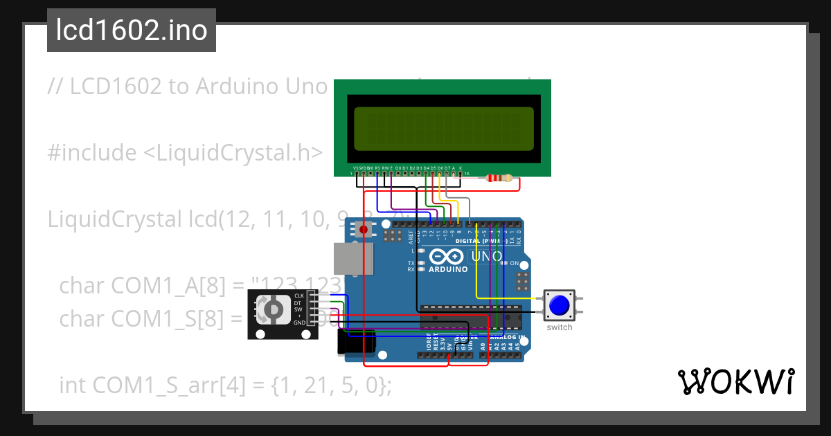 lcd1602.ino copy - Wokwi ESP32, STM32, Arduino Simulator