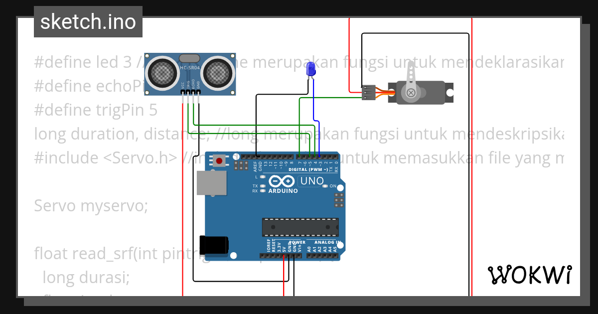 Tempat Sampah Otomatis - Wokwi ESP32, STM32, Arduino Simulator