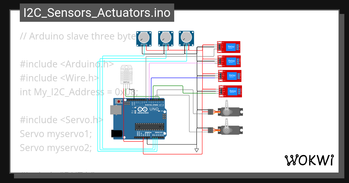 I2C_Sensors_Actuators - Wokwi ESP32, STM32, Arduino Simulator
