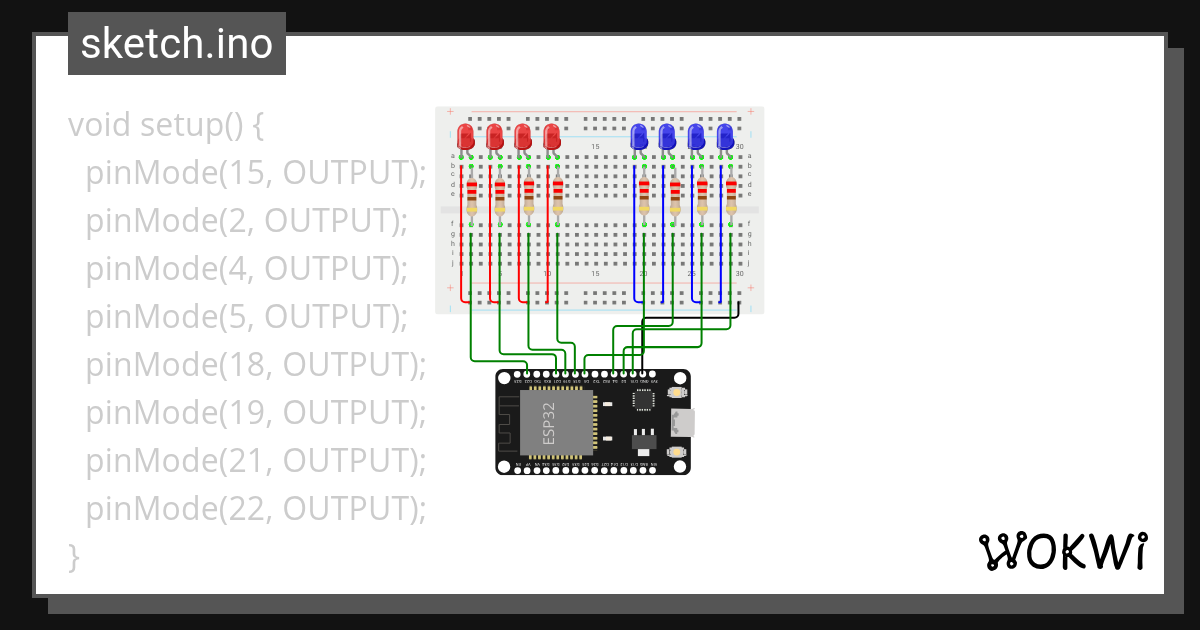 luces Policia prac.6 - Wokwi ESP32, STM32, Arduino Simulator