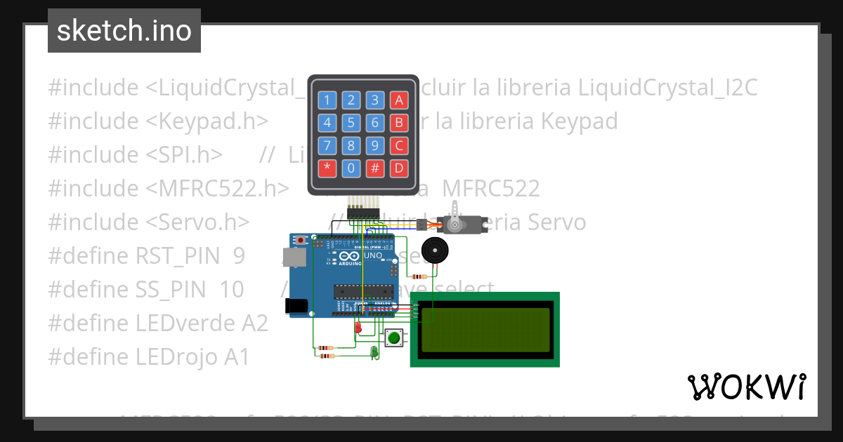 Prueba De Control De Acceso Completo Wokwi Esp32 Stm32 Arduino 