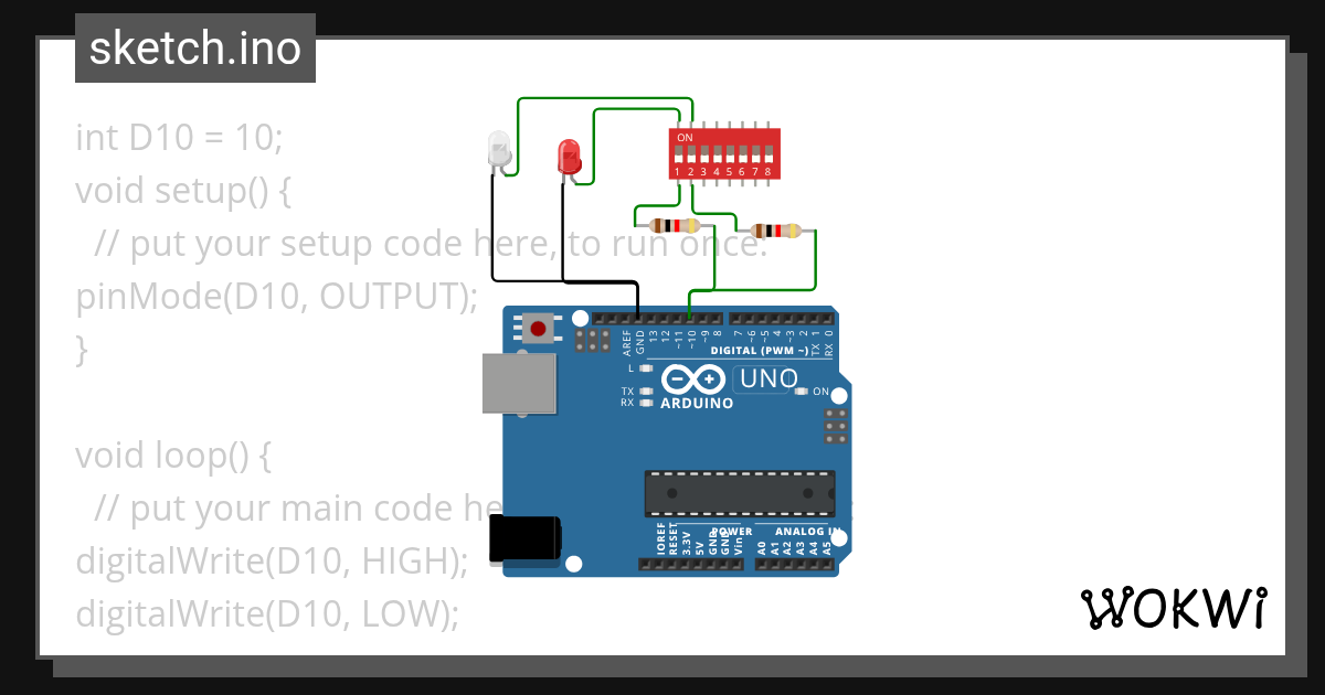 วงจรเปิดปิดไฟ Wokwi Esp32 Stm32 Arduino Simulator 4797