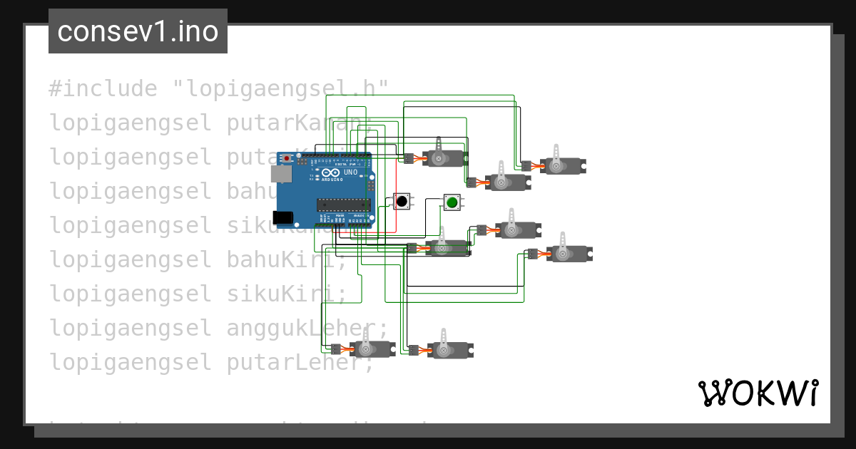 Tangan Robot V8 Wokwi Esp32 Stm32 Arduino Simulator 6993