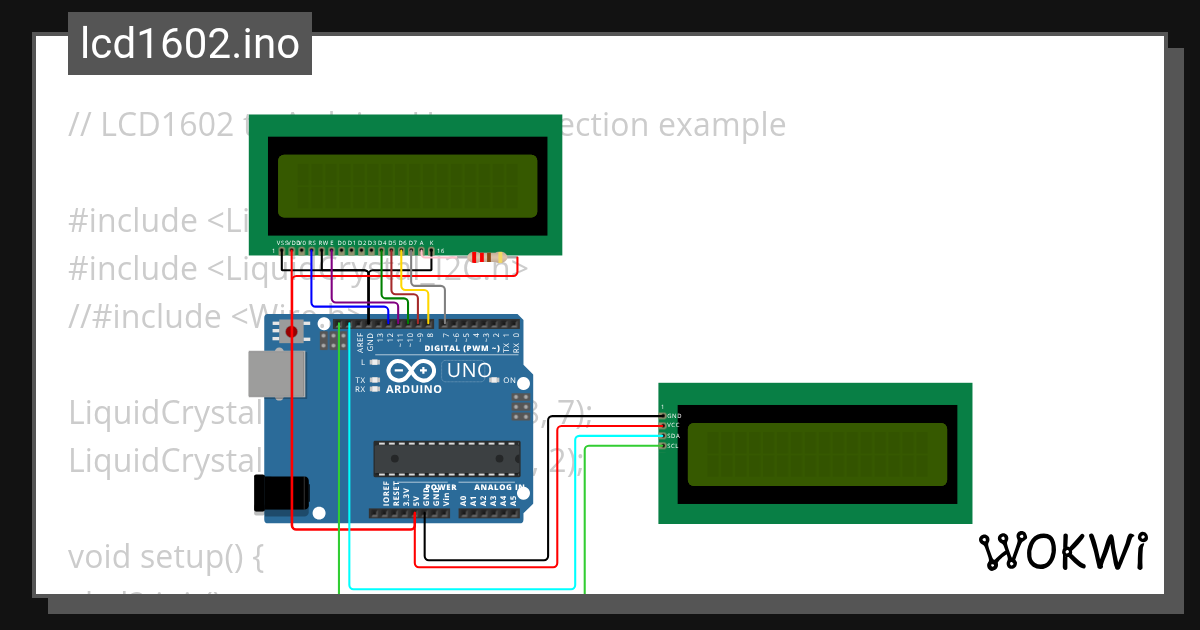 lcd1602.ino Copy - Wokwi ESP32, STM32, Arduino Simulator