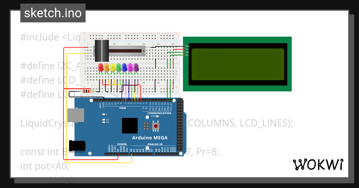 RGB LED PotentioSlider - Wokwi Arduino and ESP32 Simulator
